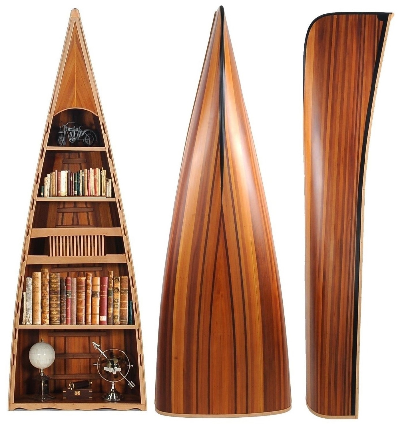 21" Wood Brown Solid Wood Six Tier Boat Bookcase - Digital One ...
